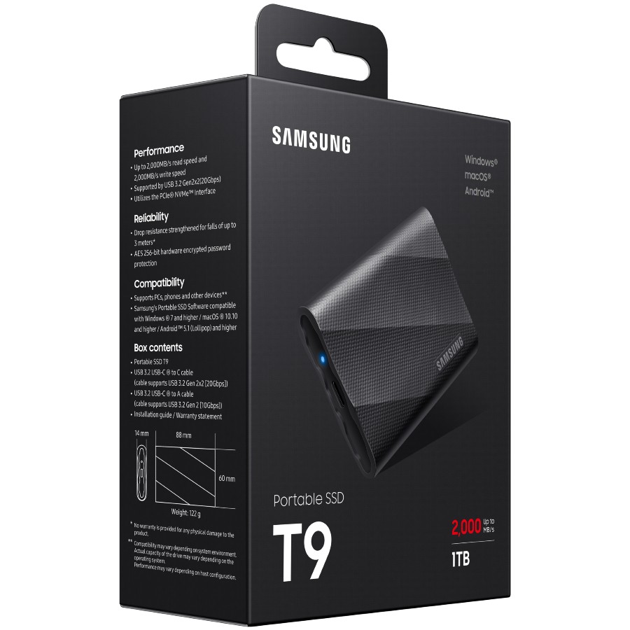 Samsung Portable SSD T9 1TB zwart