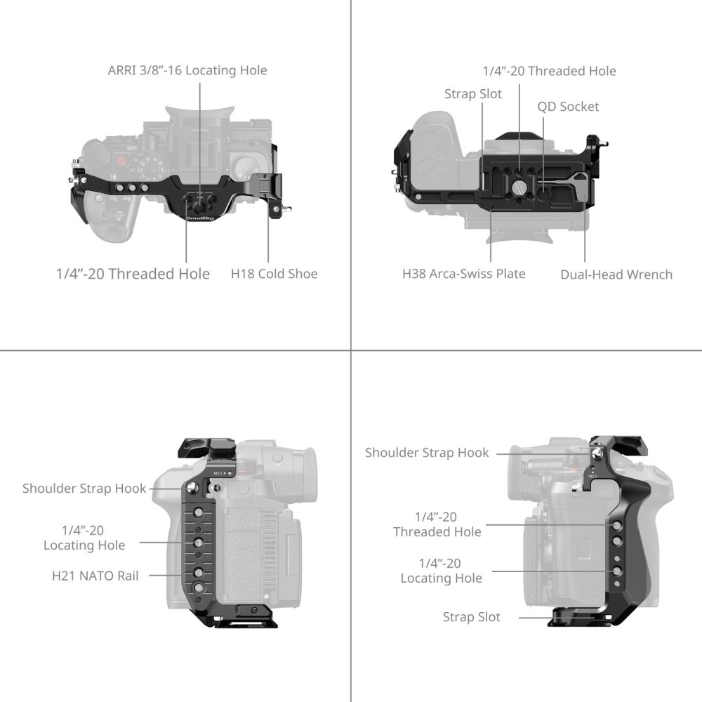 SmallRig HawkLock Quick Release Cage for Panasonic LUMIX GH7 / GH6 4824 ...