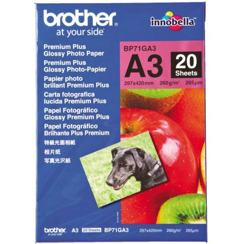 Brother 20 sheets A3 glossy photo paper 260grs
