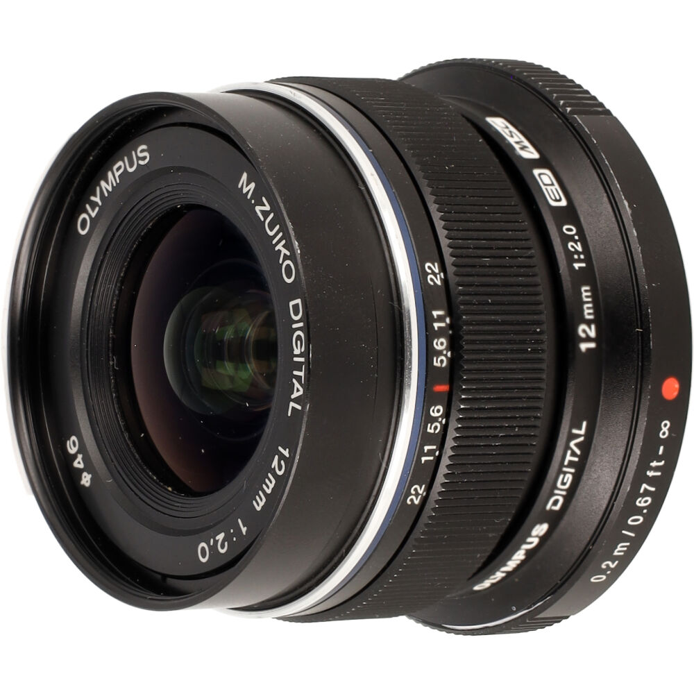 Olympus MFT 12mm F/2.0 zwart ED M.Zuiko Digital occasion