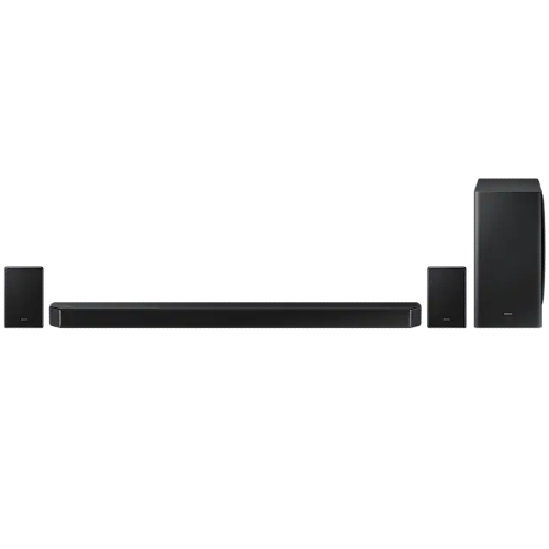 Samsung HW-Q950A Dolby Atmos Soundbar with subwoofer and rear speakers