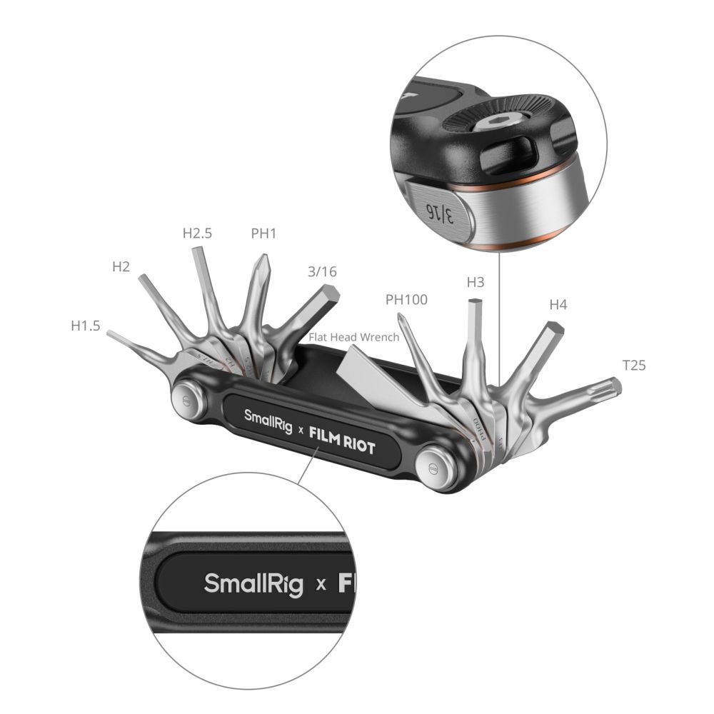 SmallRig x FILM RIOT 10-in-1 Folding Wrench Set with Multiple Angle ...